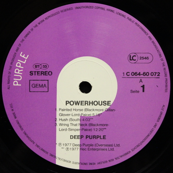 Deep Purple "Powerhouse" купить на виниловой пластинке | Интернет ...